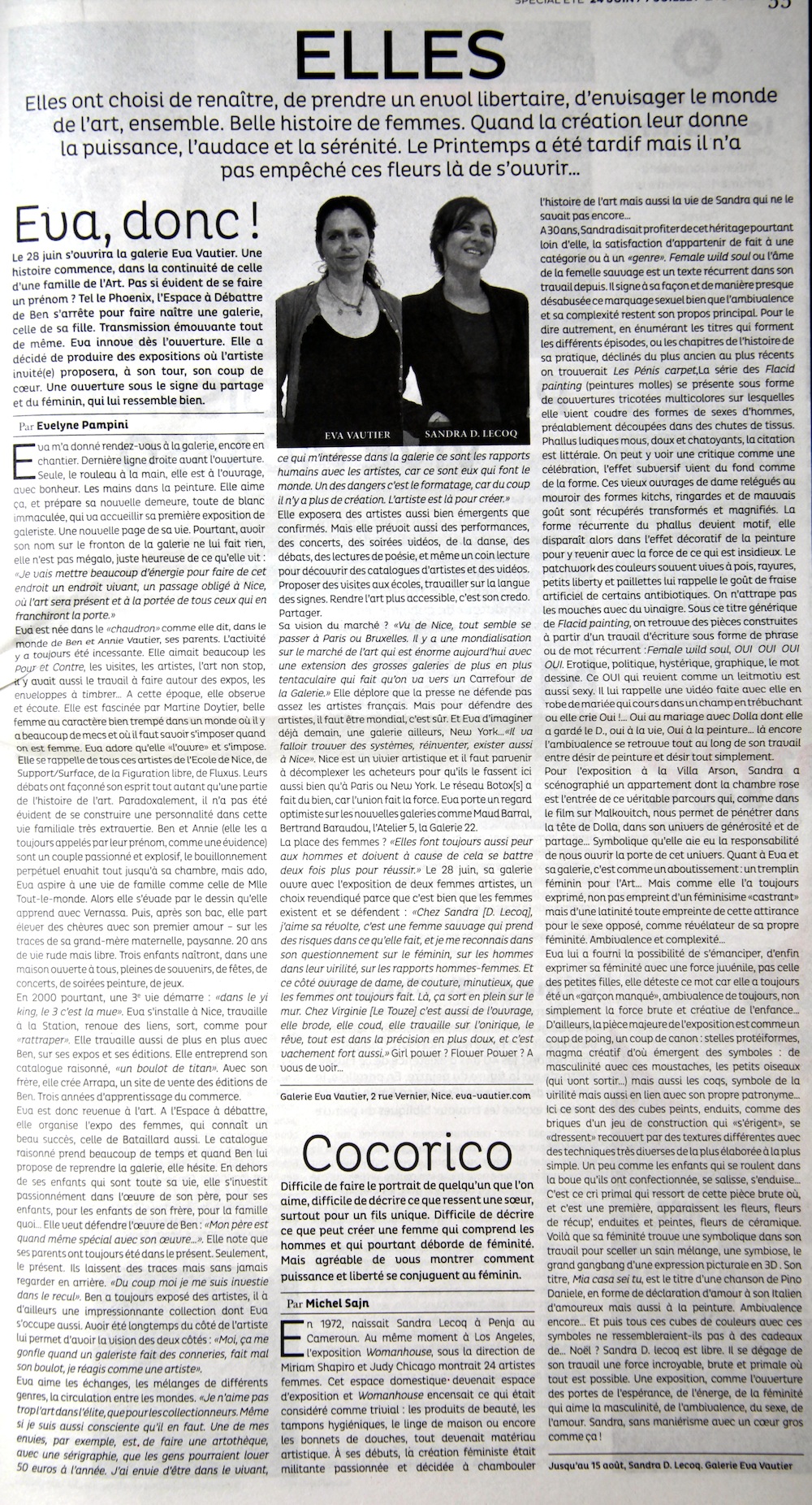 Sandra Lecoq ~ Galerie Eva Vautier